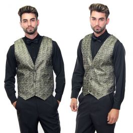 Gold Metallic Fitted Vest